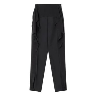 Lanvin Ger&uuml;schte Wollhose - - Trousers - Damen - Schwarzk - XS