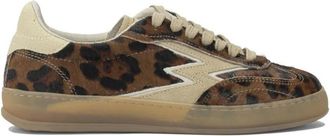 Moaconcept Low-Top Sneaker - Leopard Print Leather Sneakers With Translucent So - Gr. 40 (EU) - in Beige - f&uuml;r Damen