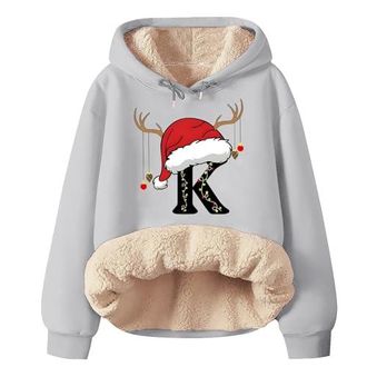 Generic Pull de No&euml;l 2025 pour femme - Grande taille - Haut moelleux &agrave; manches longues - Coupe ample - Doux et confortable - Avec cordon de serrage - Pull &agrave; c