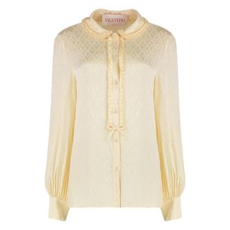 Valentino Garavani Toute la V Seidenhemd - - Blouses & Shirts - Damen - Beige - M