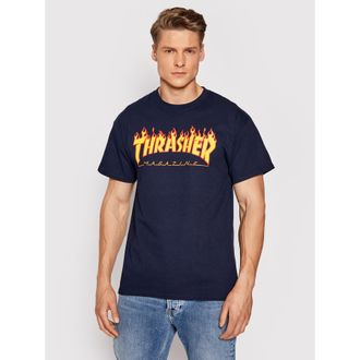Thrasher T-Shirt Flame Dunkelblau Regular Fit