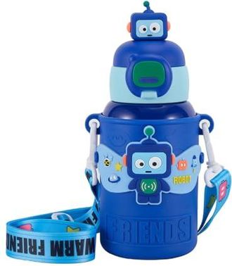 KASANOVA Kasanova 1 ROBOT THERMALFLASCHE ML 480, Edelstahl Polypropylen Silikon, Blu