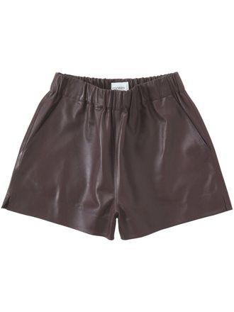 Closed Shorts aus Leder mit Stretchbund - Braun