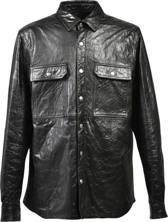 Rick Owens Homme, Chemises, Noir, Taille: M Outershirt