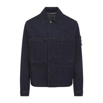 Stone Island Homme, Vestes, Bleu, Taille: XL Q100027 Veste en jean