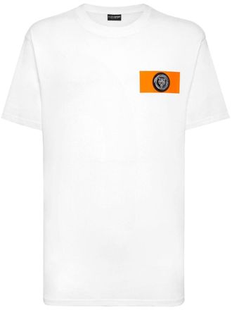 Plein Sport t-shirt en coton à patch logo SS - Blanc
