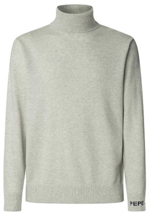 Pepe Jeans London Herren Andre Turtle Neck Strickwaren, Grau (Hellgrau meliert), L