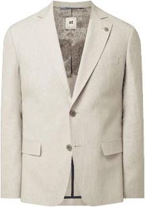 Atelier Torino Slim Fit 2-Knopf-Sakko aus Schurwoll-Leinen-Mix Modell Tito