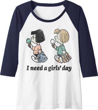 Peanuts Erdn&uuml;sse - Peppermint Patty und Marcie Need A Girls Day Raglan