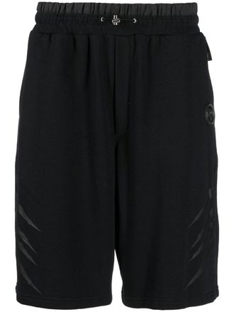 Plein Sport short de sport à rayures - Noir