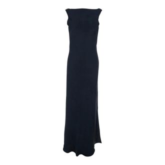 Antonelli Femme, Robes, Bleu, Taille: 40 FR Draped-Neck Maxi Dress