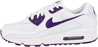 Nike Nike Homme Air Max 90 Chaussure de Course, White Voltage Purple Black, 41 EU