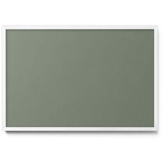 Tulup Tableau Magn&eacute;tique en M&eacute;tal Tableau pour Magnet - Motif Couleur olive - Minimaliste - Cadre Blanc - 60x40 cm - Plaque Magn&eacute;tique