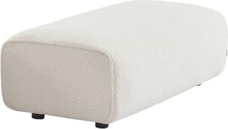 Sweeek Sitzhocker, Fu&szlig;hocker mit Boucl&eacute;bezug f&uuml;r 2-Sitzer Ecksofa Wallas