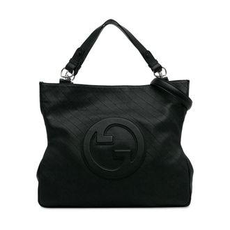 Gucci Sac cabas en cuir Pre-owned avec anses sup&eacute;rieures - Femme - Pre-owned - Noir - Taille: ONE Size