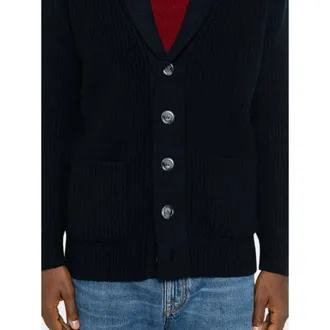 Fedeli Shawl-Collar Cashmere-Blend Cardigan - Navy