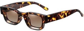 Generic Petites lunettes de soleil polarisées pour femmes rétro punk nuances UV400 hommes lunettes de soleil, Dégradé de thé léopard, Taille unique