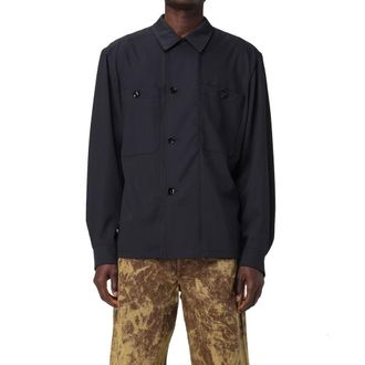Christophe Lemaire Mens Black Virgin Wool Coat Clothing