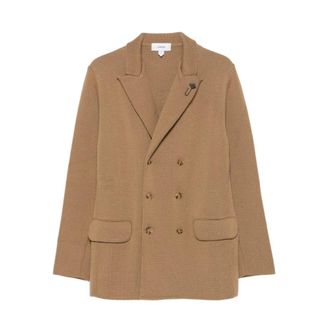 Lardini Doppelreihiger Blazer aus Schurwolle - - Coats - Herren - Beige - M