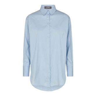 Mos Mosh MOS Mosh, Femme, Blouses et Chemises, Bleu, Taille: 40 FR Blouse Enola Bleu Clair avec D&eacute;coupes Graphiques