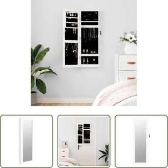 vidaXL vidaXL Spiegel Schrank - Schmuckschrank mit Spiegel Wandmontage Wei&szlig; 30x8,5x90 cm