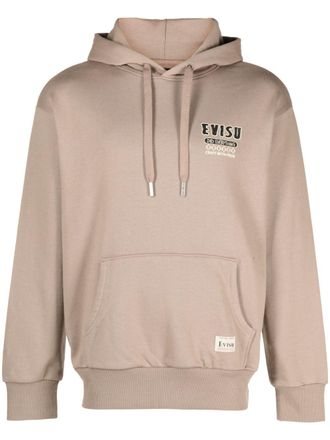 Evisu Hoodie mit Logo-Patch - Nude
