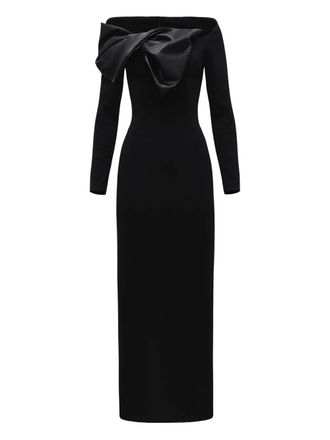 Lika robe longue &agrave; taille nou&eacute;e - Noir