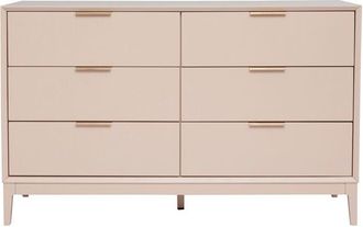 Miliboo Kommode in Puderrosa und goldfarbenem Metall 6 Schubladen L120 cm giana