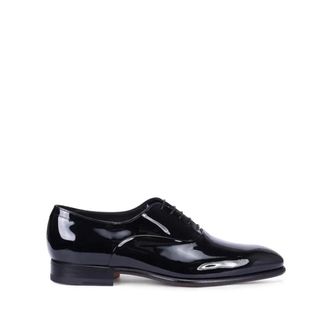 Santoni Oxford-Schuh aus Lackleder - - Shoes - Herren - Schwarzk - 39 1/2 EU