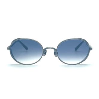 Matsuda Homme, Accessoires, Gris, Taille: ONE Size Lunettes de Soleil Ovales en Argent Antique