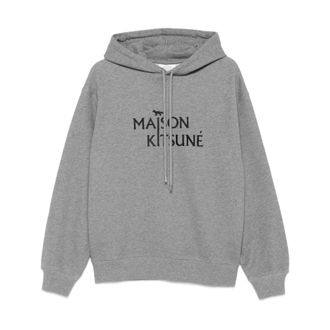 Maison Kitsun&eacute; Homme, Sweatshirts et sweats &agrave; capuche, Gris, Taille: M Cotton SweaT-shirt