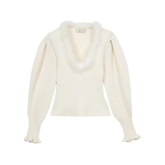 Blumarine Pullover mit V-Ausschnitt - - Knitwear - Damen - Wei&szlig; - S