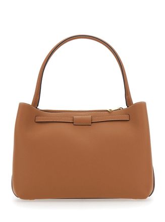 Tod's Womens Handbag, Brown Hammered Leather Calfskin Handbags Hand Bags
