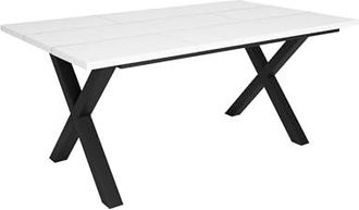 Skraut Home Esstische | 8 Personen | 170 | Robust und stabil Dank Seiner Struktur und solide Beine | Ideal für Familienversammlungen | Weiß | Industrielles Stil