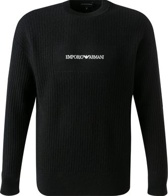 Emporio Armani Herren Pullover schwarz unifarben