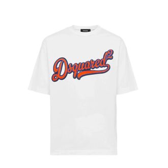 Dsquared2 College Logo Loose Fit T-Shirt - - Tops - Herren - Wei&szlig; - XS