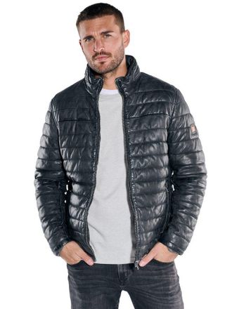 Emilio Adani Lederjacke Herren Lederjacke, Schwarz