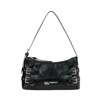 Karl Lagerfeld KLJ Sac Bandouli&egrave;re &agrave; Boucles - Femme - Sacs - Noir - Taille: ONE Size