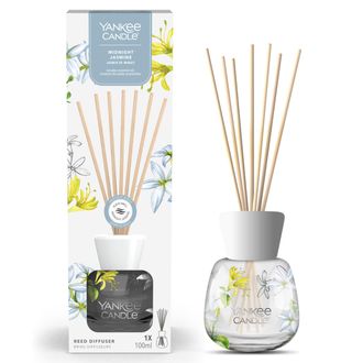 Yankee Candle Company Signature Diffusor mit Rattanst&auml;bchen | Midnight Jasmine | 100ml | bis zu 10 Wochen Duft | Recycelbare Verpackung | Perfekte Geschenke f&uuml;r Frauen