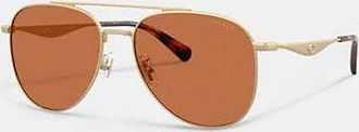 Coach Pilotensonnenbrille Aus Metall Mit C-Metalldetails