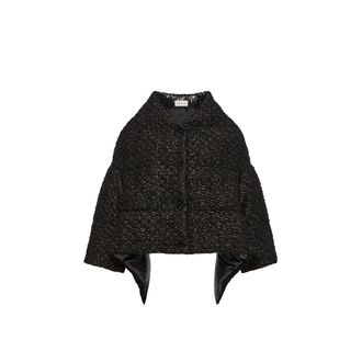 Moncler Moncler Wool Blend Tweed Cape, Women, Black, Size: One Size