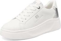 Queen Helena Baskets Platform Femme X34-9, Blanc et argent., 36 EU