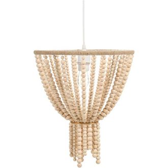 Beliani Beliani - Lustre Boho Suspendu en Perles de Bois Marron Clair Pusweli