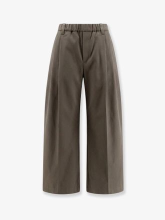 Brunello Cucinelli Cotton trousers with elastic and Monili detail - BRUNELLO CUCINELLI - gender_Woman