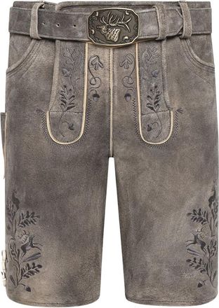 Spieth & Wensky Traditionelle Lederhose Hartmut mit Plattstich-Stickereien in