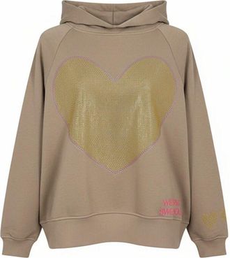 Miss Goodlife Hoodie Miss Goodlife Damen MG15098 Hoodie Wide Sweet Soul Herz Sand