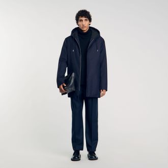 Sandro Parka mit Rei&szlig;verschluss und Kapuze