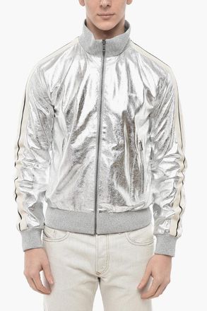 Palm Angels Bomber aus Lam&eacute;-Leder mit Track-Detail Palm Angels