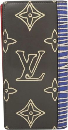 Louis Vuitton unisex, Pre-owned, Bleu, Taille: ONE Size Portefeuille long &agrave; deux volets Monogram Pre-owned