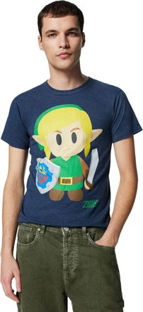 Nintendo Herren Zelda Links Awakening Batttle Ready T-Shirt, Marineblau meliert, XX-Large